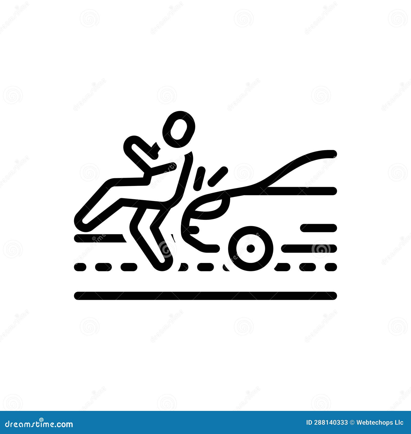 Black Line Icon for Hit, Accident and Hitting Stock Illustration ...