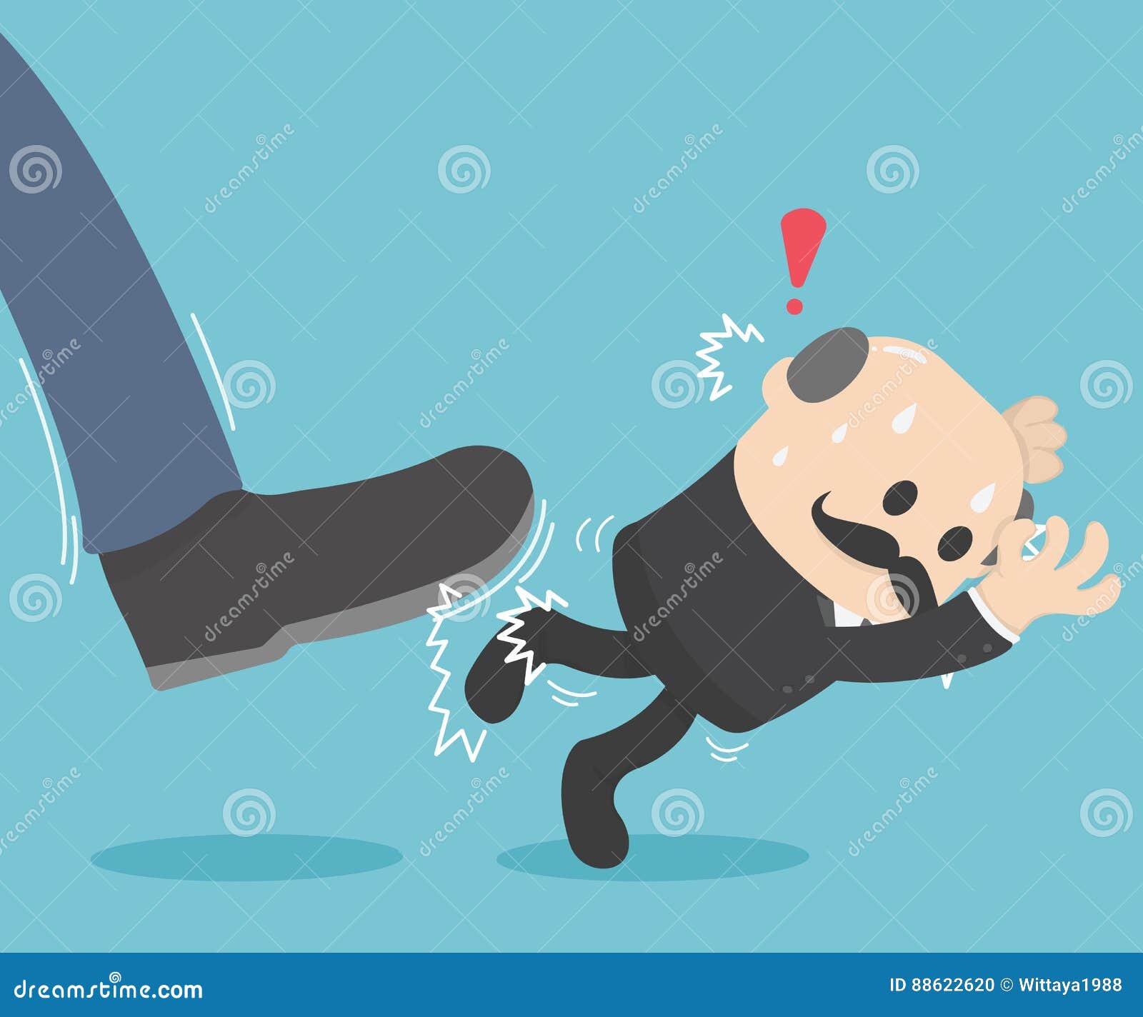 Hit kick the boss stock vector. Illustration of looking - 88622620