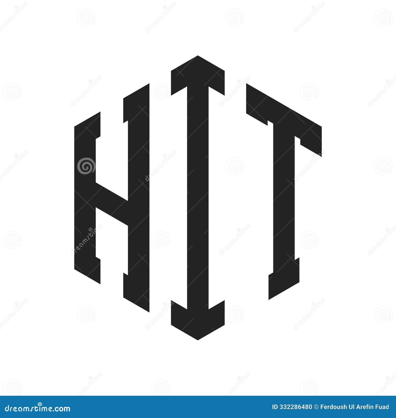 HIT Logo Design. Initial Letter HIT Monogram Logo Using Hexagon Shape ...