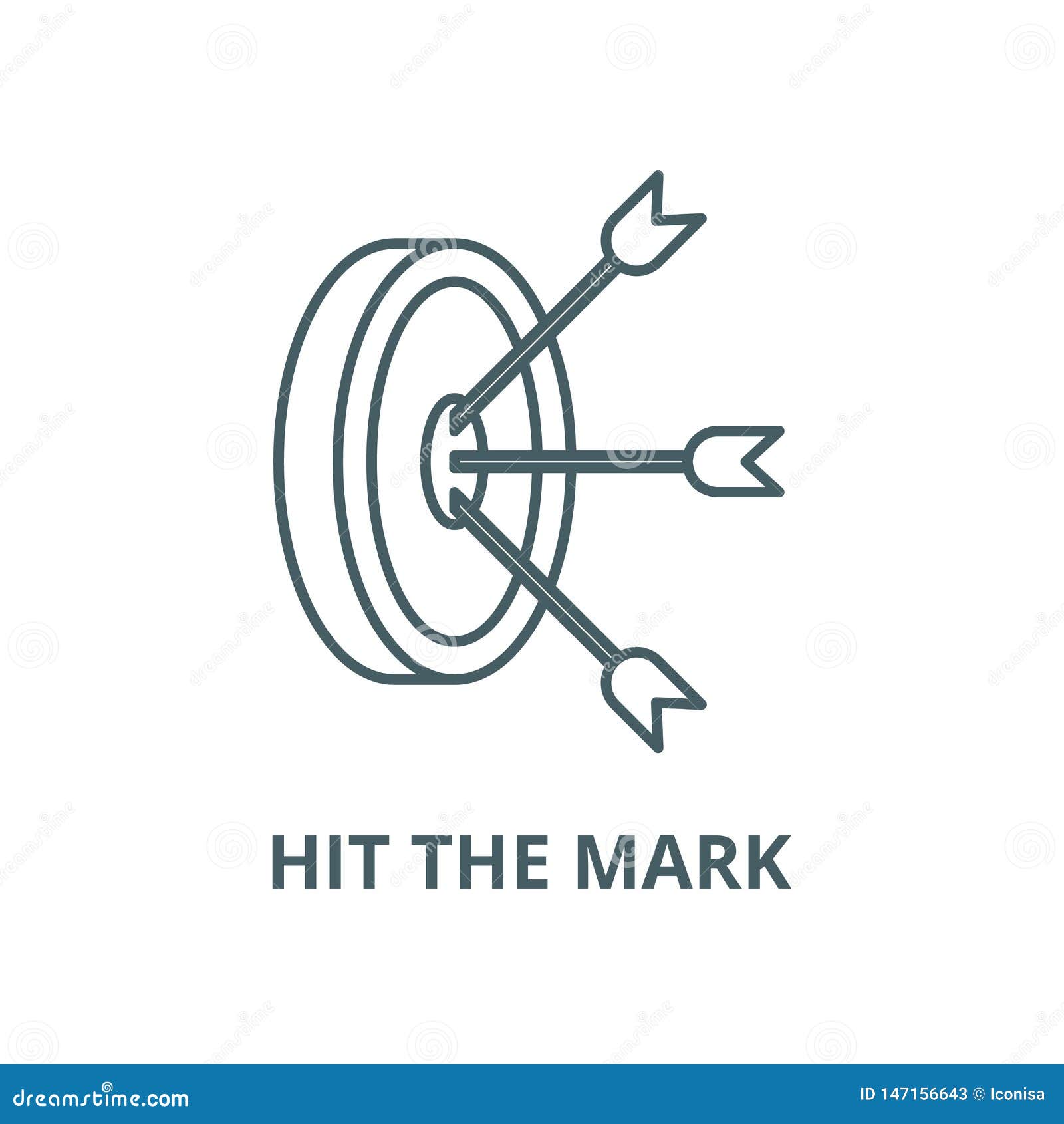 Hit the Mark Vector Line Icon, Linear Concept, Outline Sign, Symbol ...