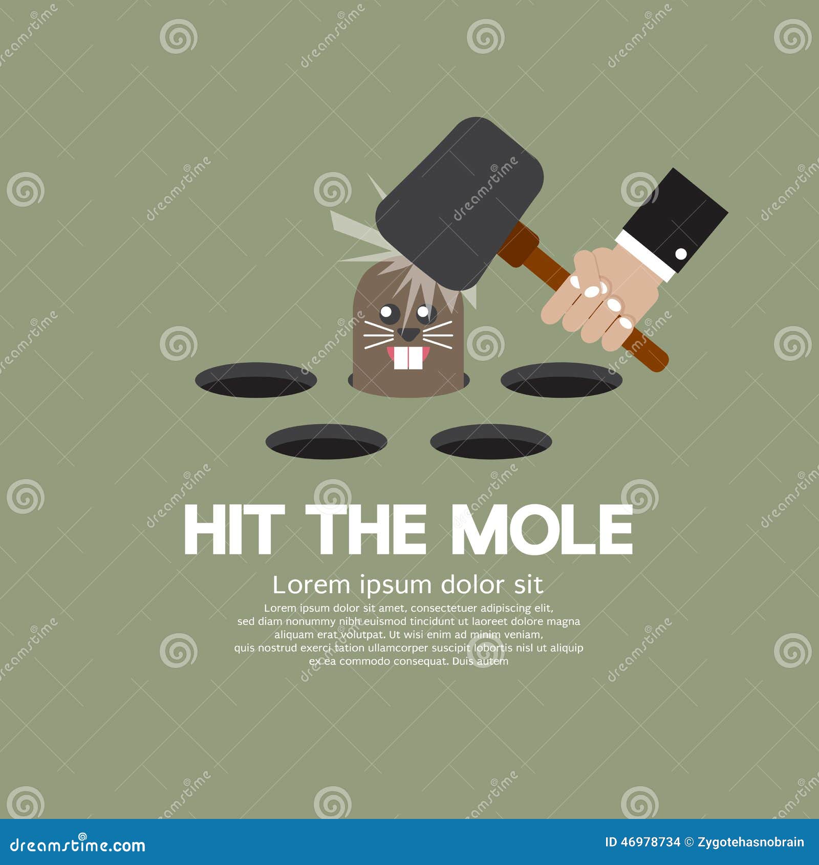 Hit the Mole Fun Game stock vector. Illustration of whack - 46978734