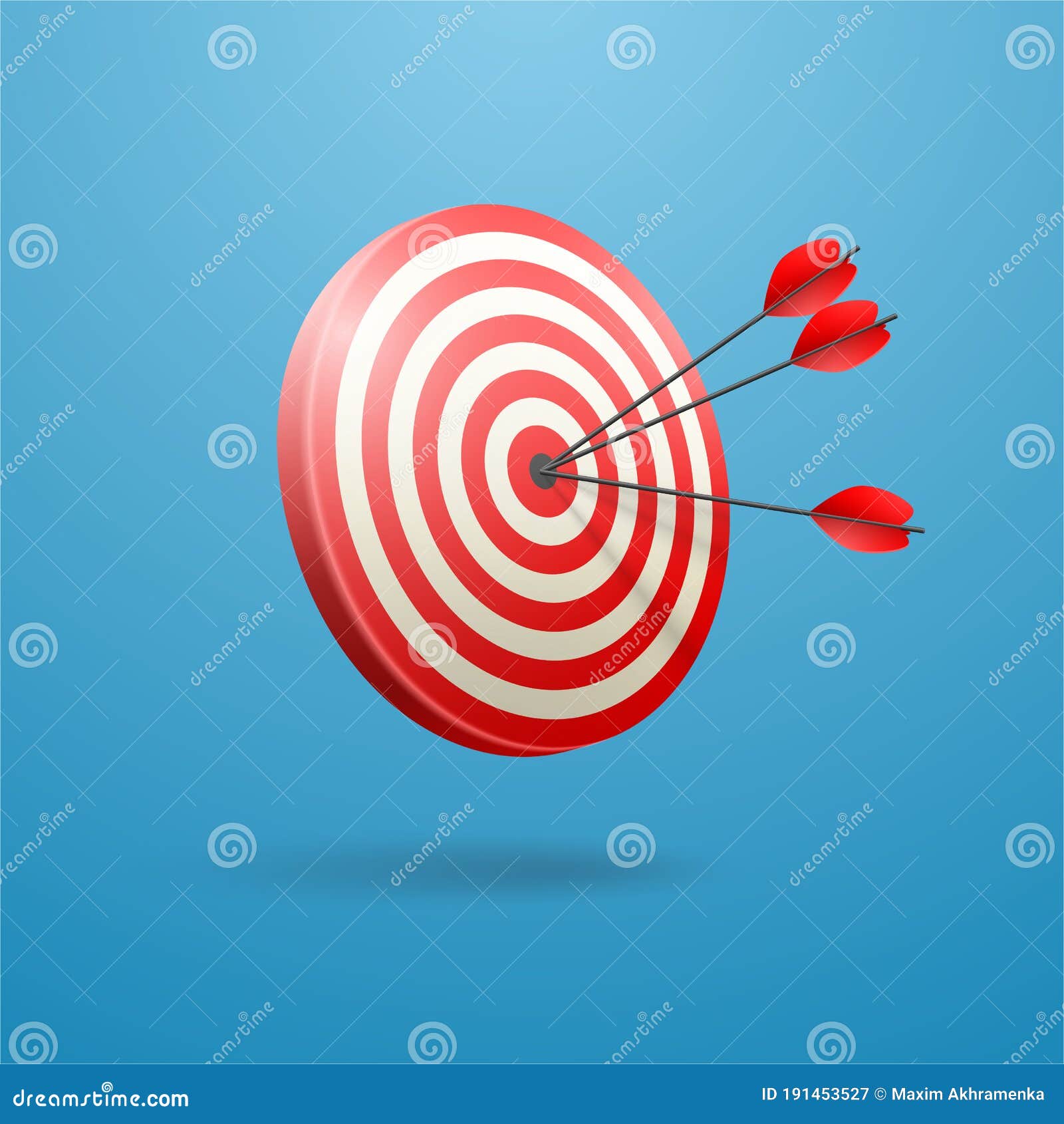 Hit Right on Target. Business Achievement Concept Stock Vector ...
