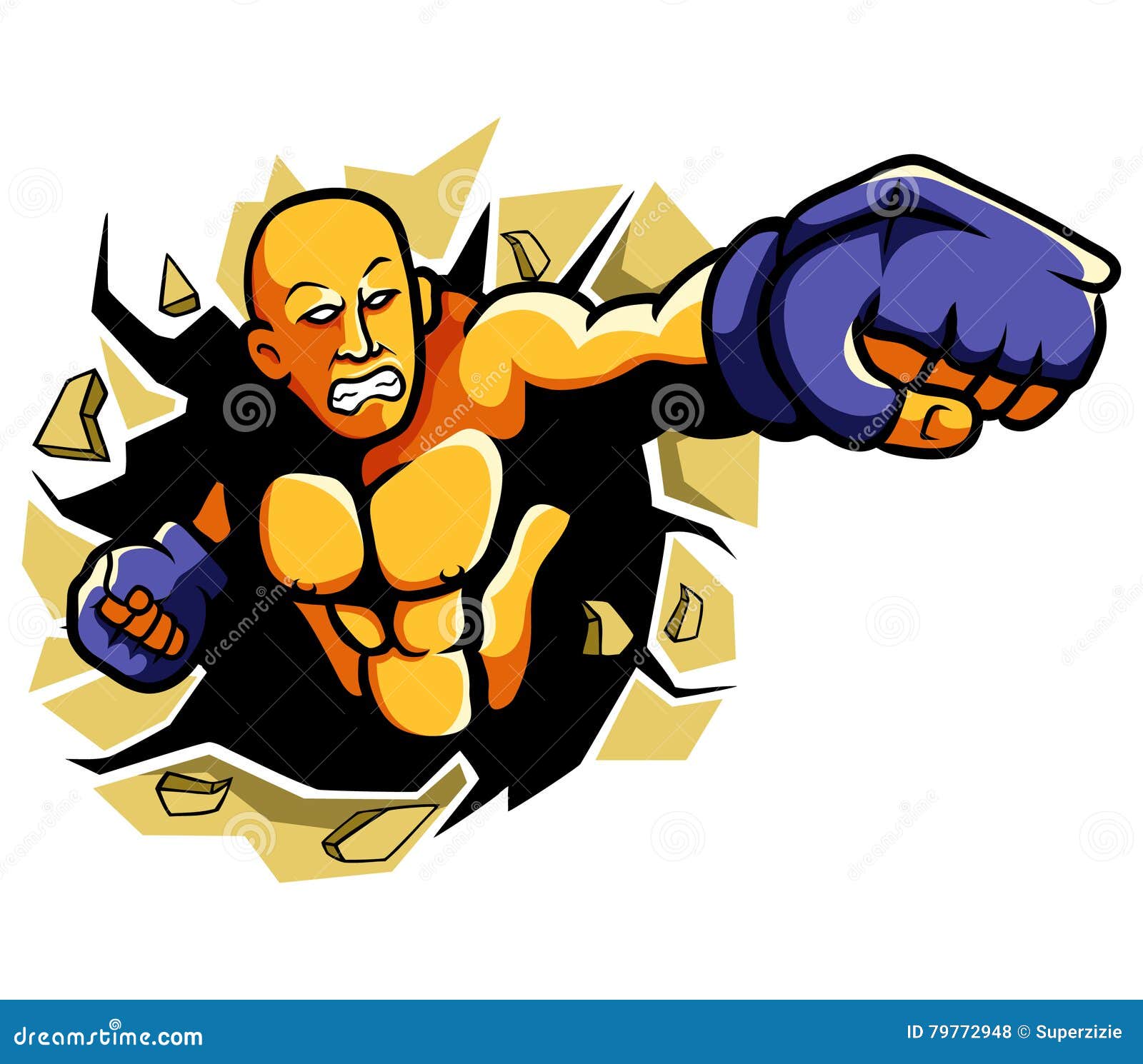 Hit Through The Wall Vector Illustration | CartoonDealer.com #79772948