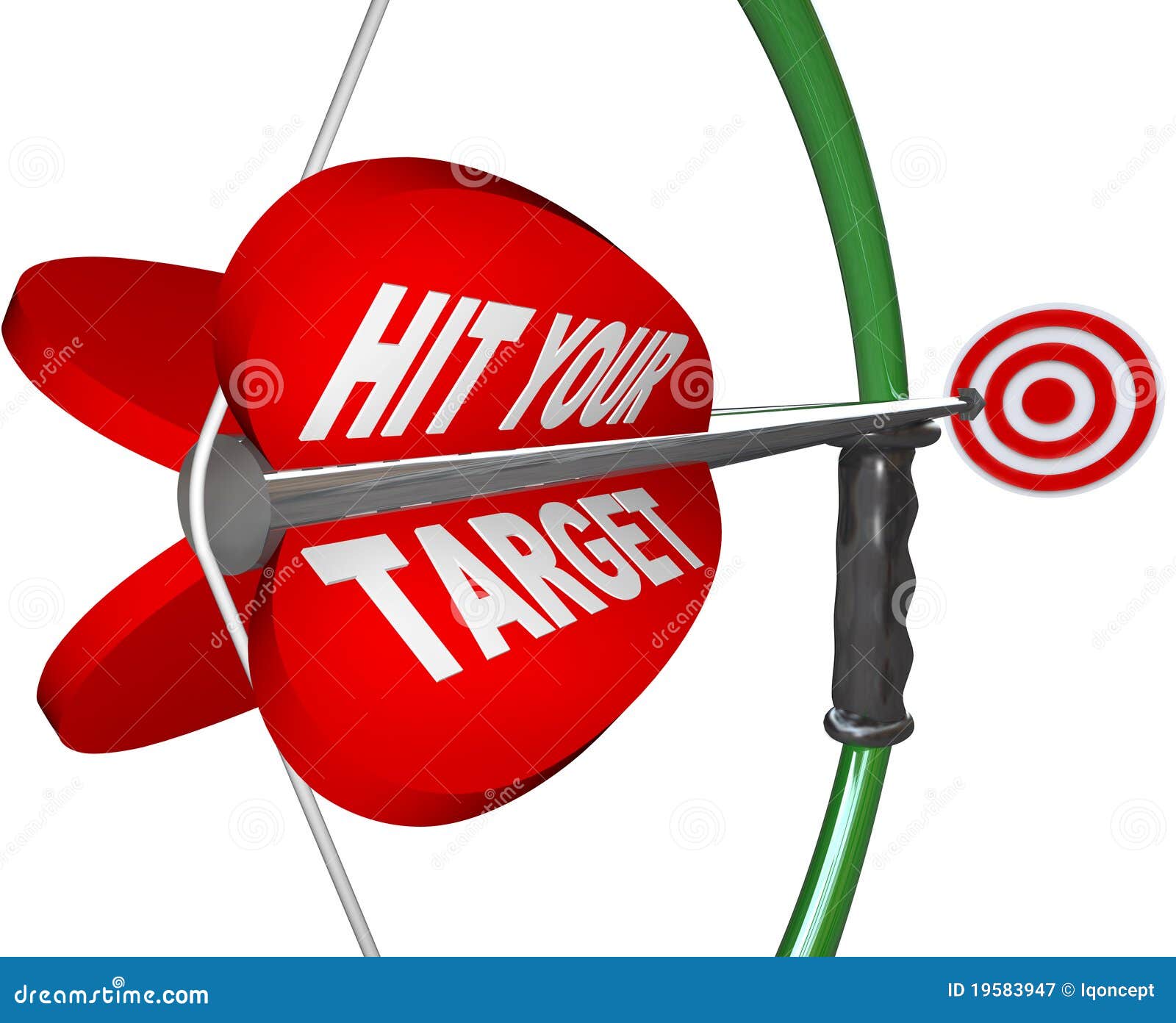Hit Your Target - Bow and Arrow Aimed at Bulls Eye Stock Illustration ...