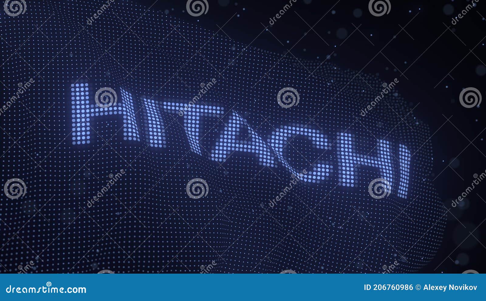HITACHI Logo on a Waving Digital Flag, Editorial 3d Rendering Editorial ...