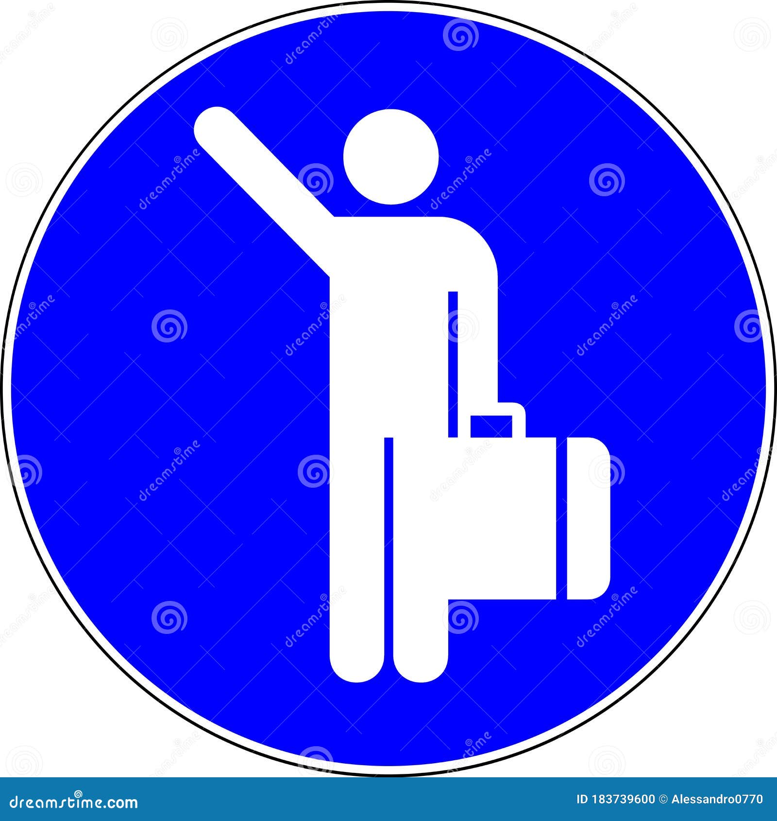 Hitch-hiking allowed sign stock illustration. Illustration of alarm ...