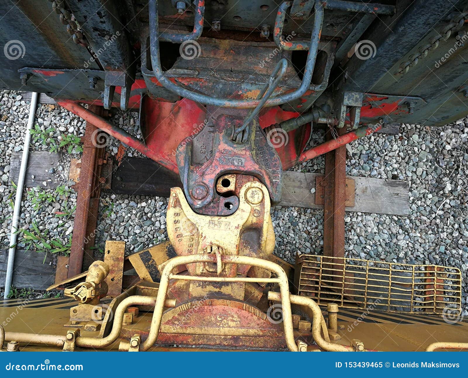 Hitch, Old Train Connection between a Train and a Carriage Stock Image ...