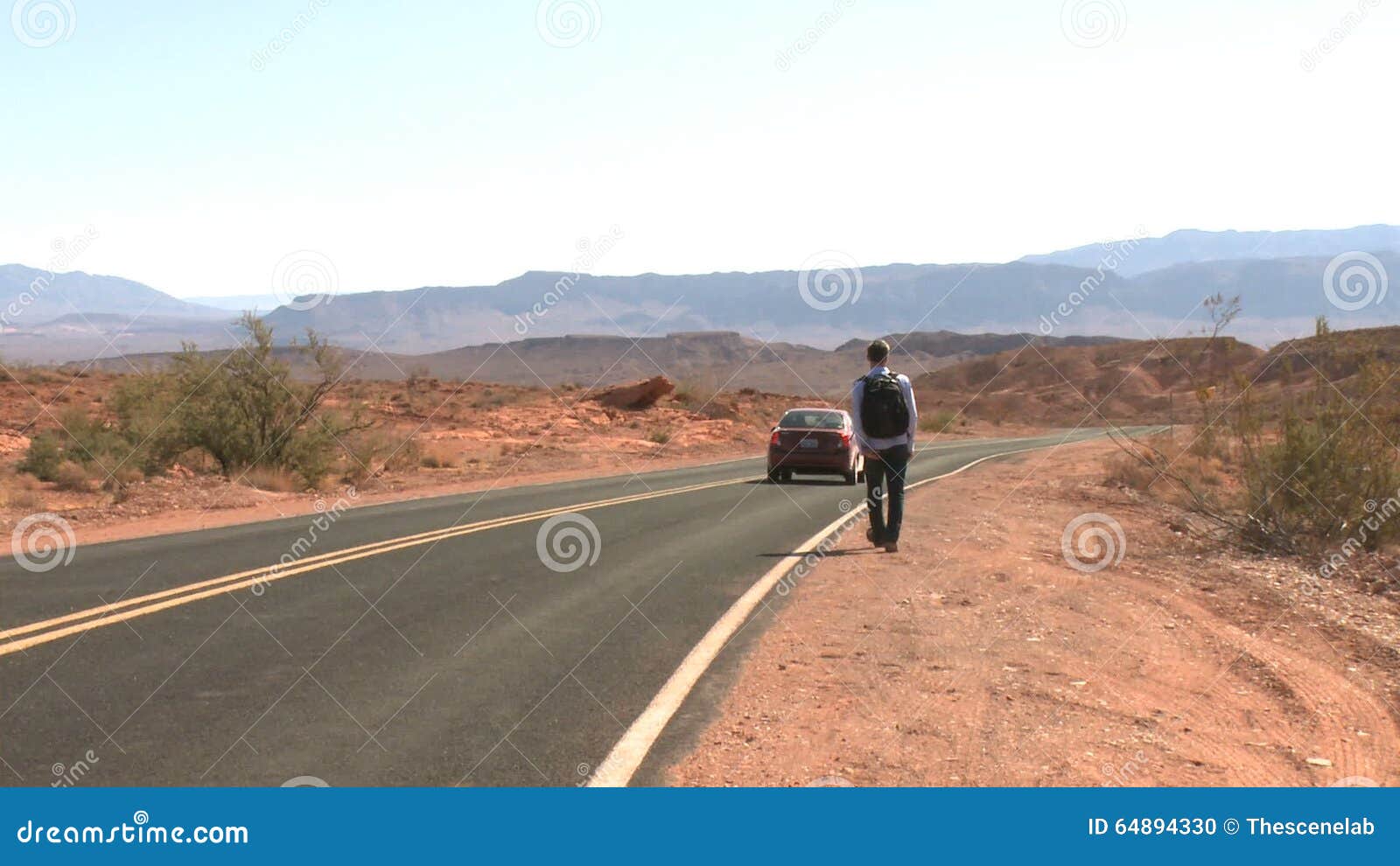 Hitchhiker On A Desert Road 2 Of 2 Stock Footage Video Of Rock Nature 64894330