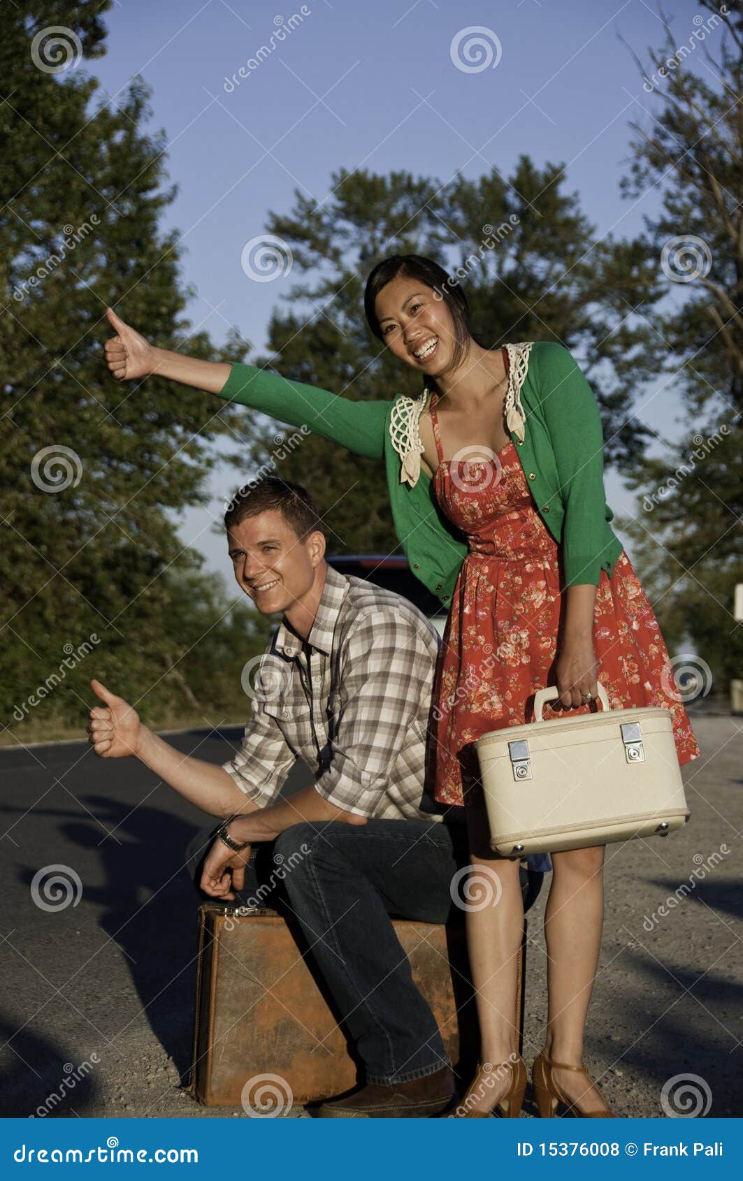 Hitching young couple stock photo. Image of relationship - 15376008