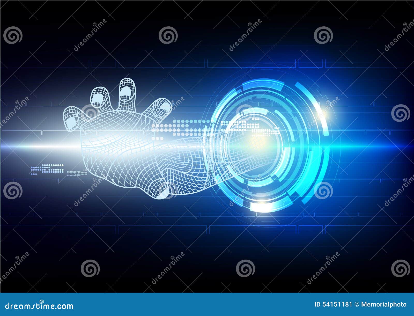 Hitech Hand and Technology Background Stock Vector - Illustration of ...