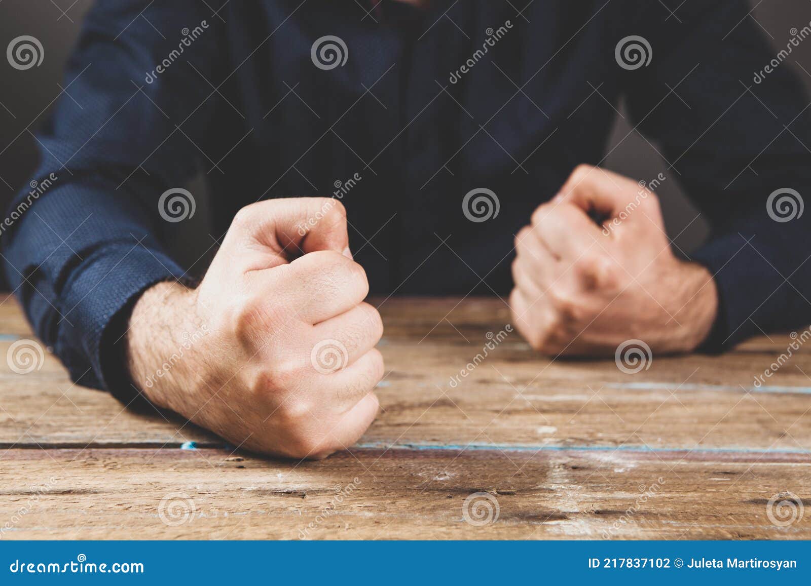 Hits the Table with His Fist Stock Photo - Image of rage, furious ...