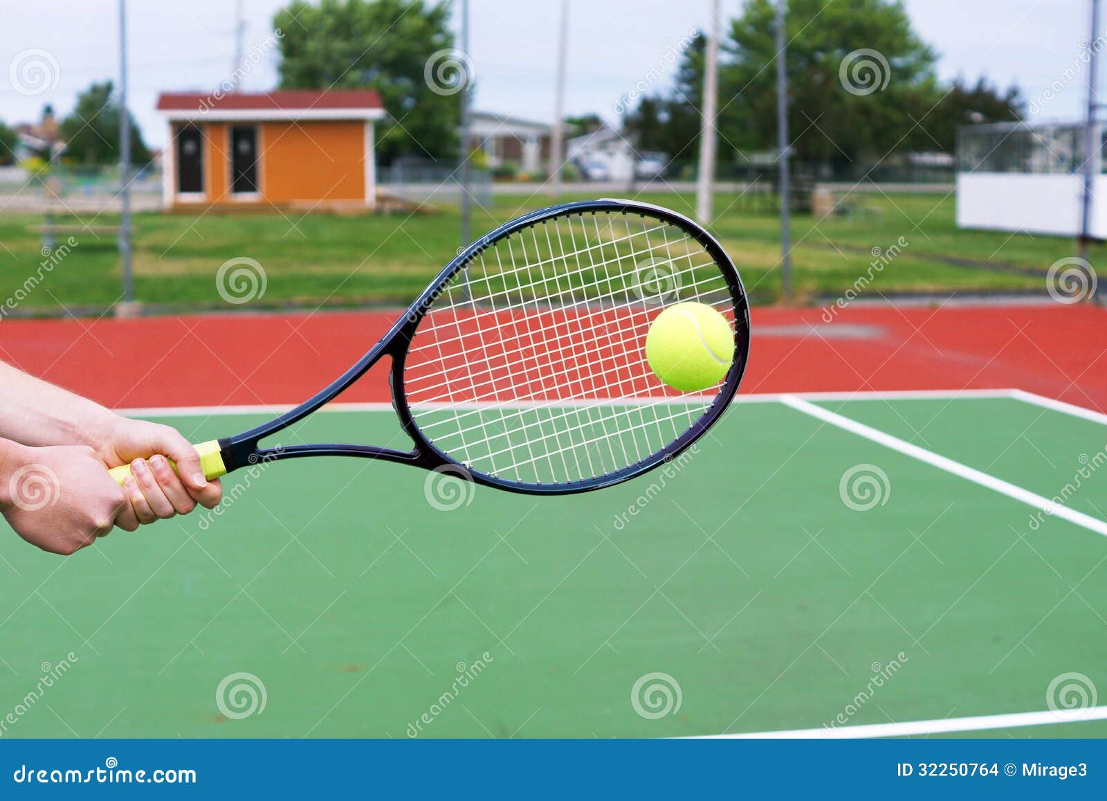 Hitting a Backhand at Tennis Stock Photo - Image of ball, competition ...