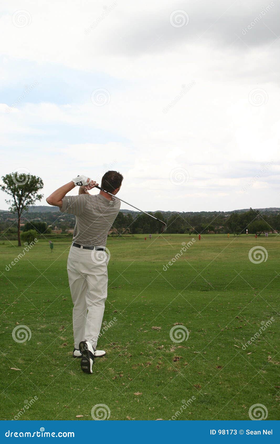 Hitting the bal stock image. Image of nature, grass, sport - 98173