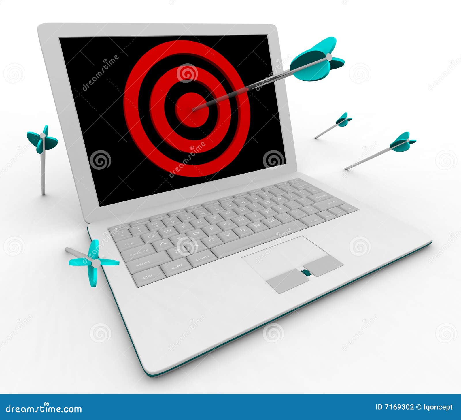 Hitting Bullseye On Computer Laptop Royalty-Free Stock Image ...