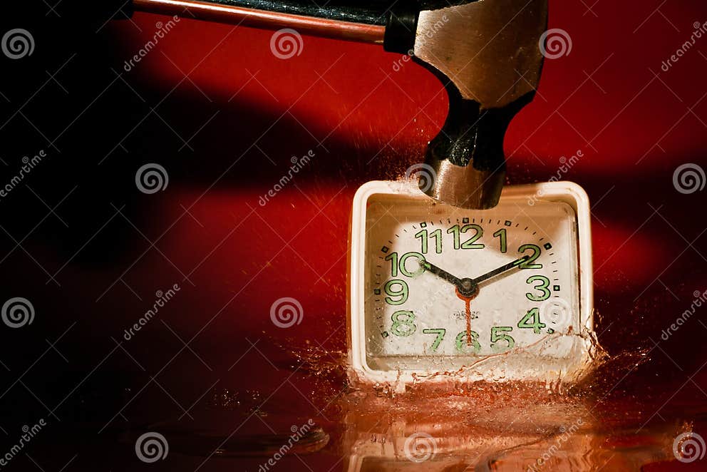 Hitting a Clock with a Hammer Stock Image - Image of concept, morning ...