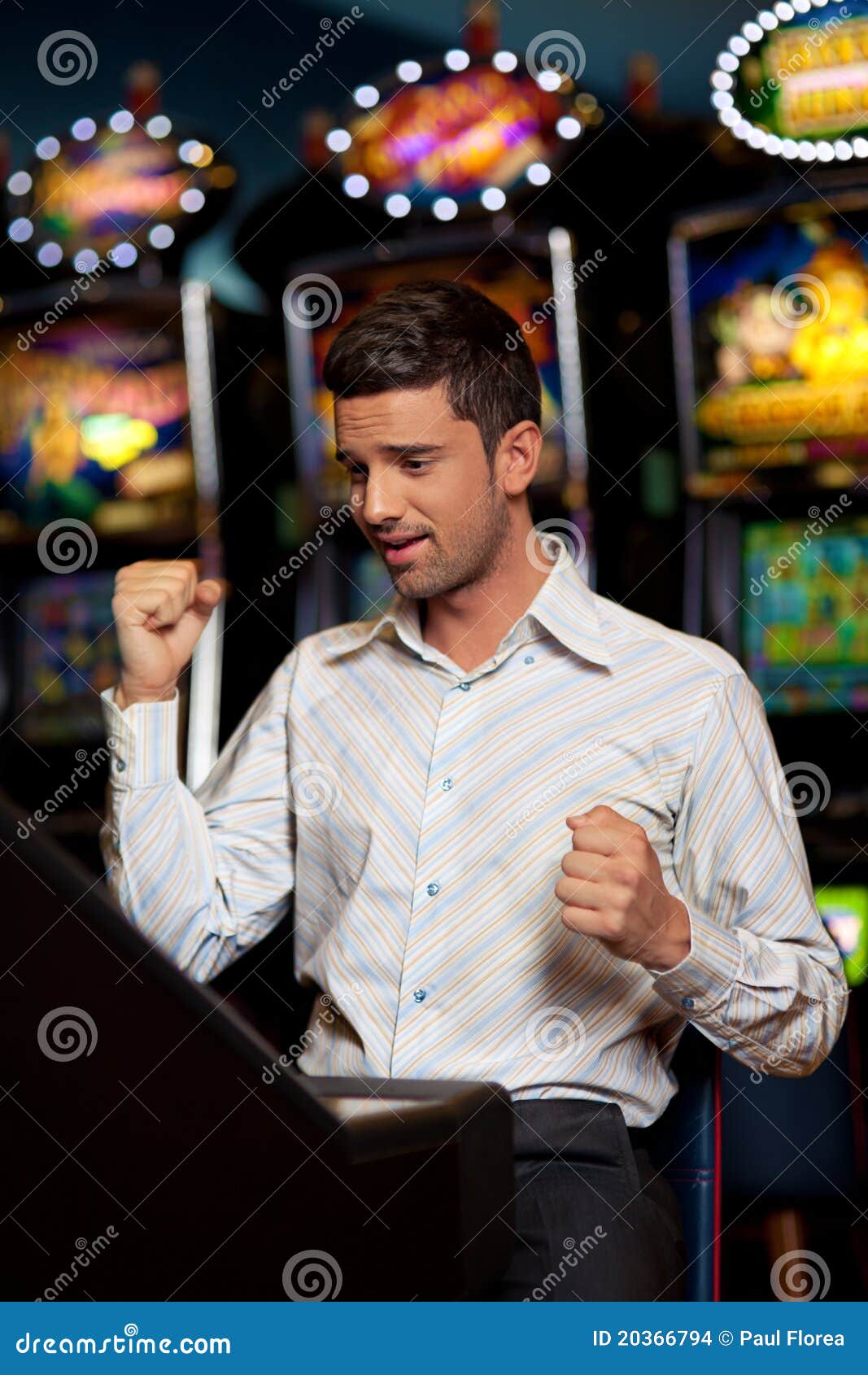 Hitting the jackpot stock photo. Image of person, nightlife - 20366794