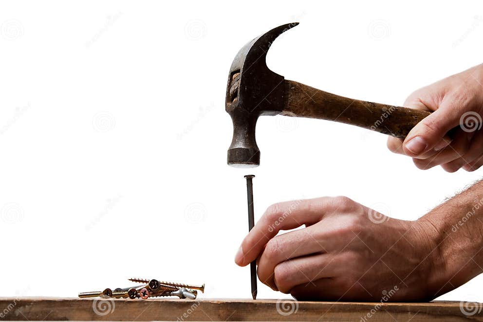 Hitting the Nail on the Head Stock Photo - Image of tool, carpentry ...