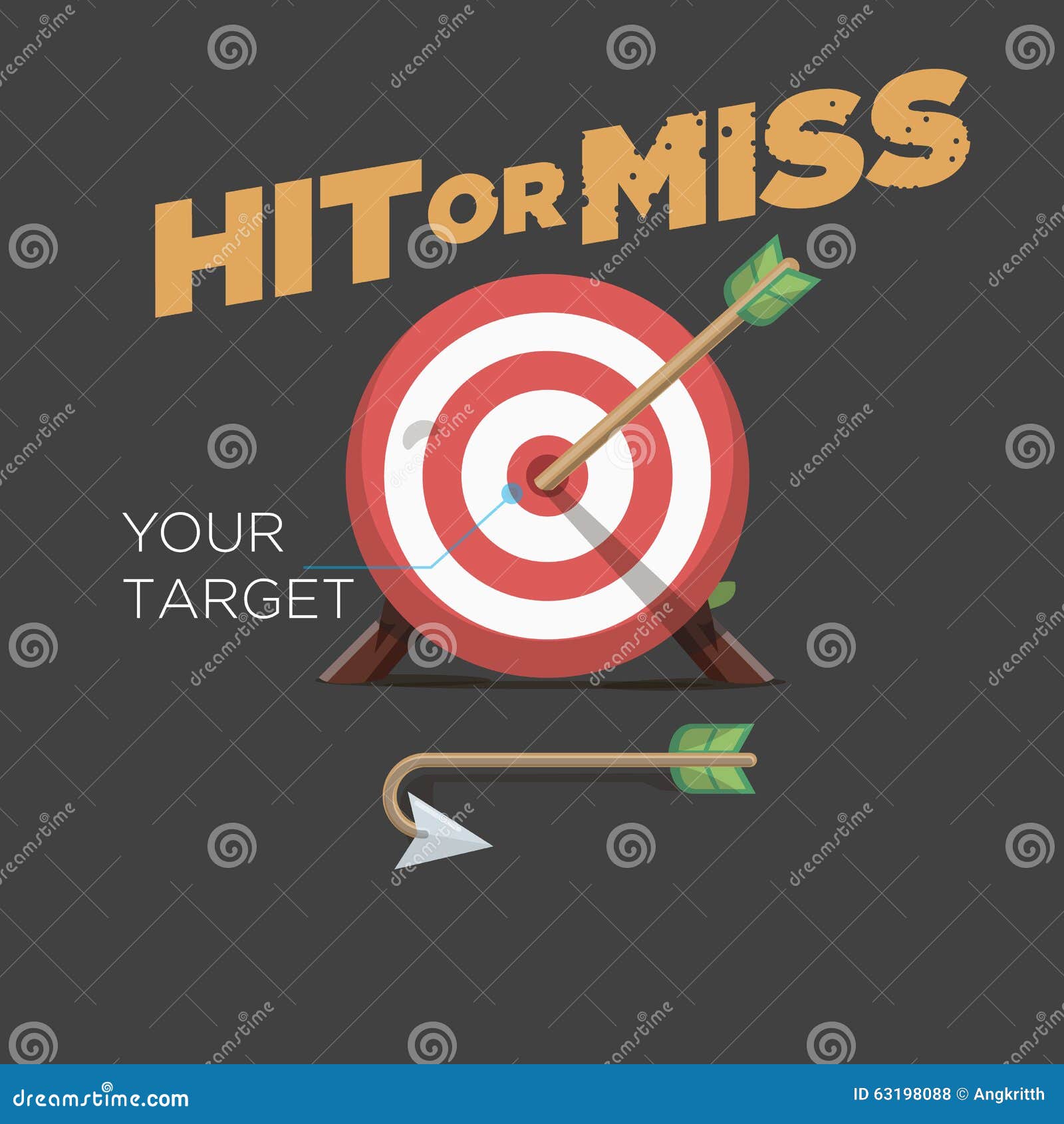 Hitting target stock illustration. Illustration of arrow - 63198088