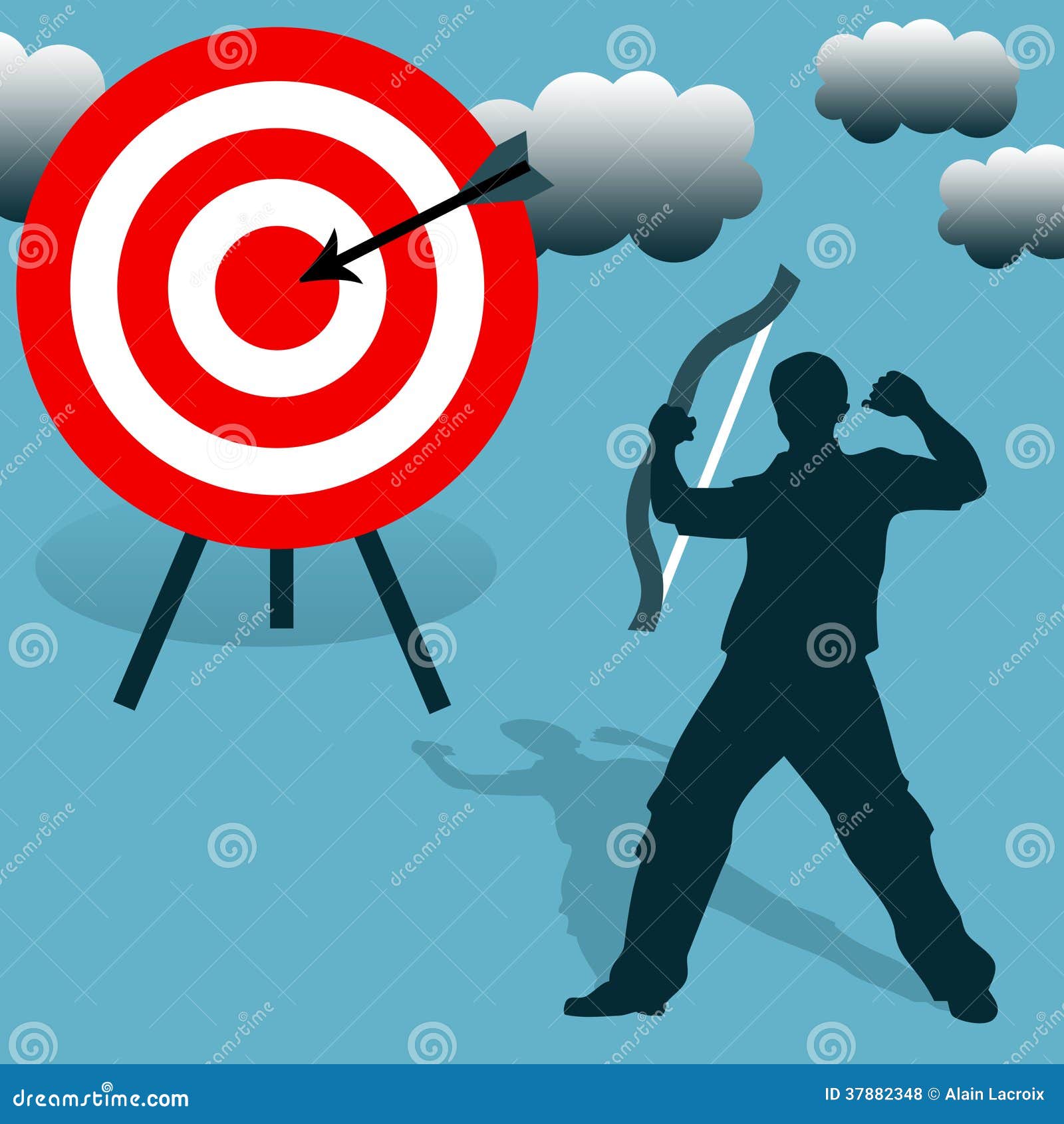 Hitting target stock illustration. Illustration of ambition - 37882348