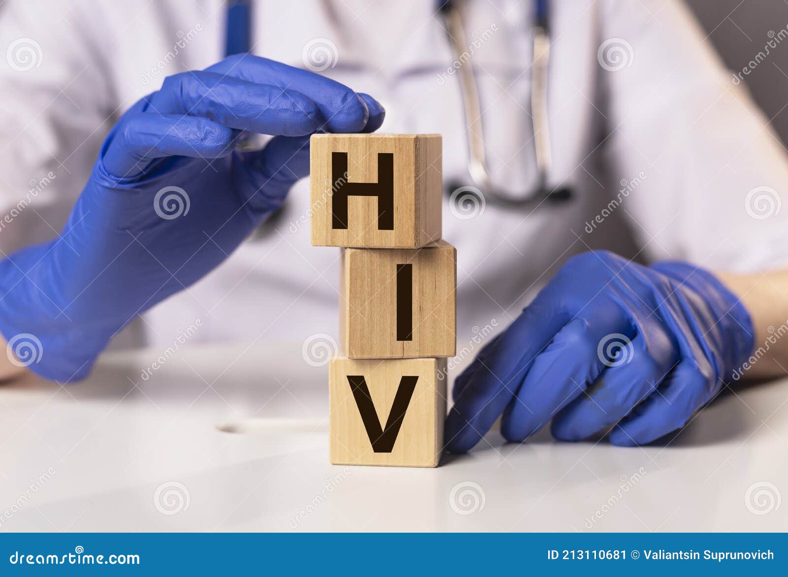 HIV Acronym Inscription on Dices in Doctor Hands Stock Image - Image of ...