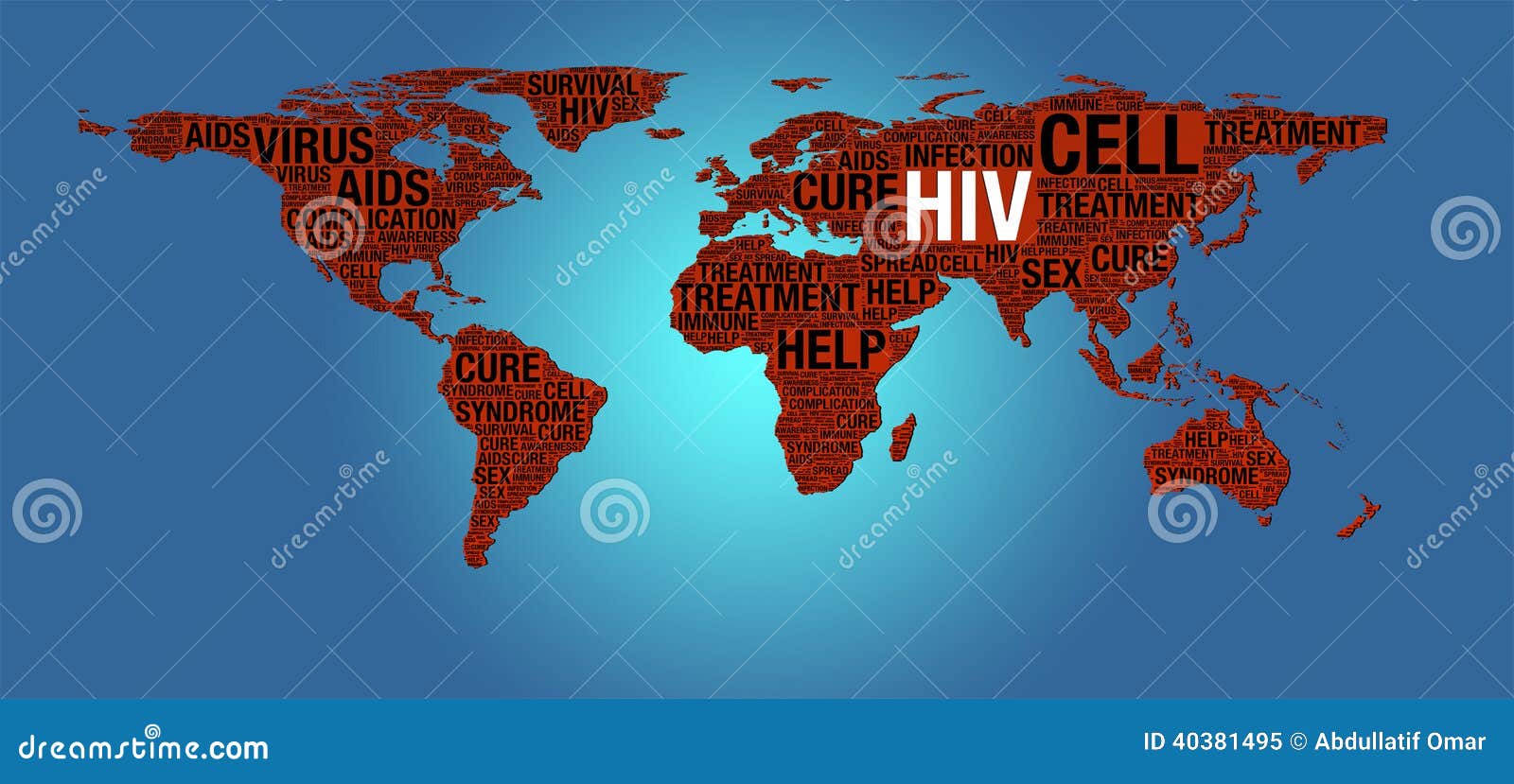 HIV Or AIDS Concept On World Map Royalty-Free Illustration ...