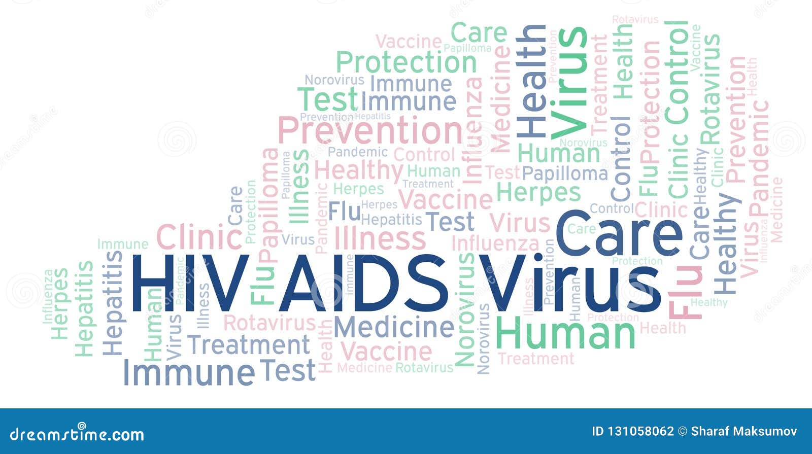 HIV AIDS Virus Word Cloud, Made with Text only. Stock Illustration ...