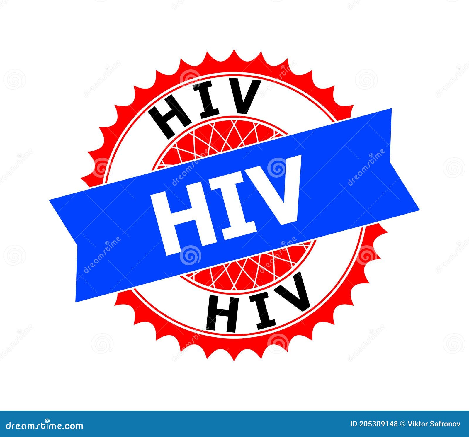 HIV Bicolor Clean Rosette Template for Stamp Seals Stock Illustration ...