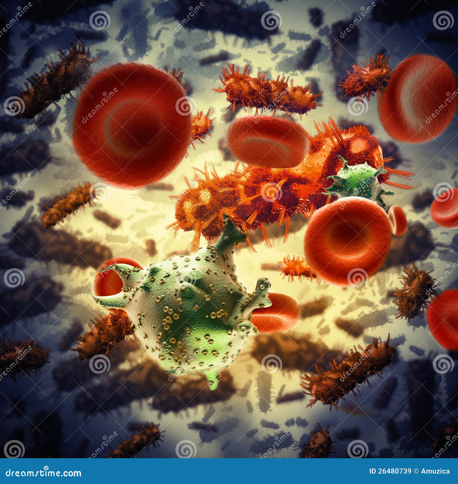 HIV cells stock illustration. Illustration of microbiology - 26480739