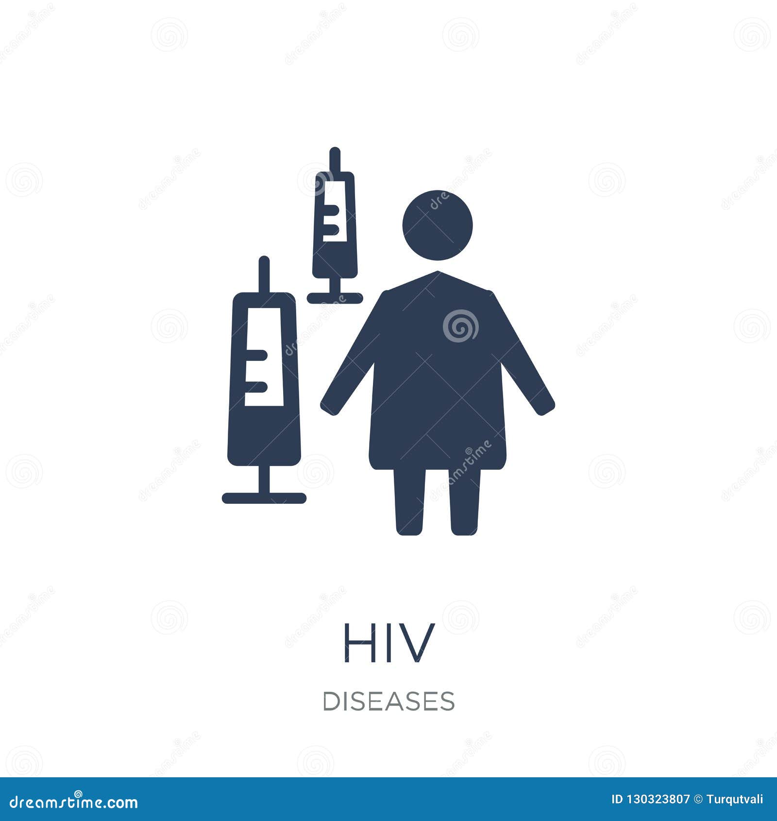 HIV Icon. Trendy Flat Vector HIV Icon on White Background from D Stock ...
