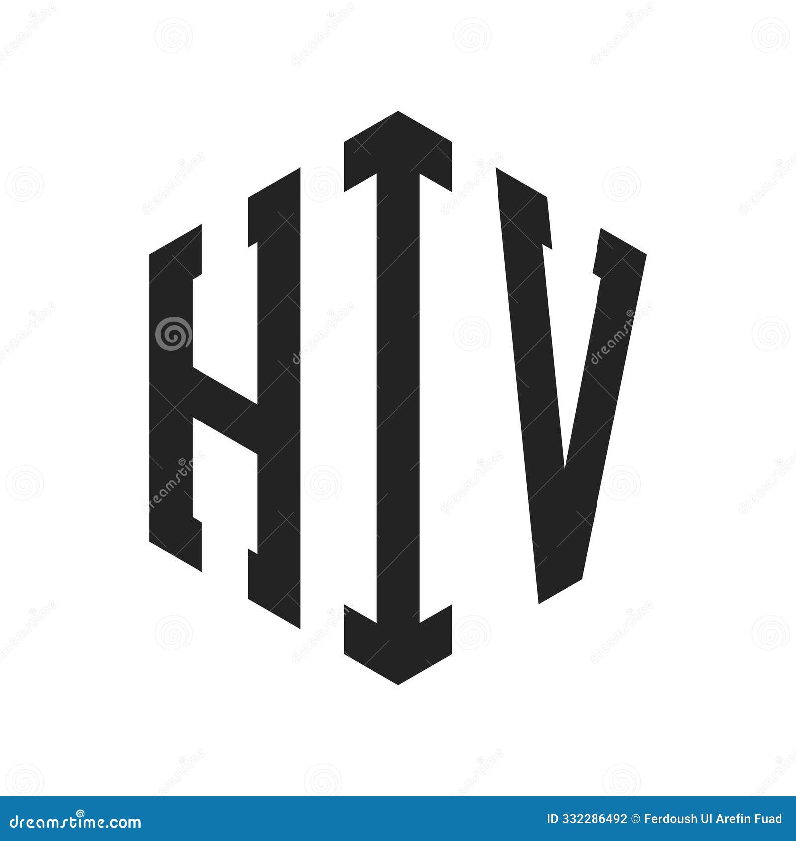 HIV Logo Design. Initial Letter HIV Monogram Logo Using Hexagon Shape ...