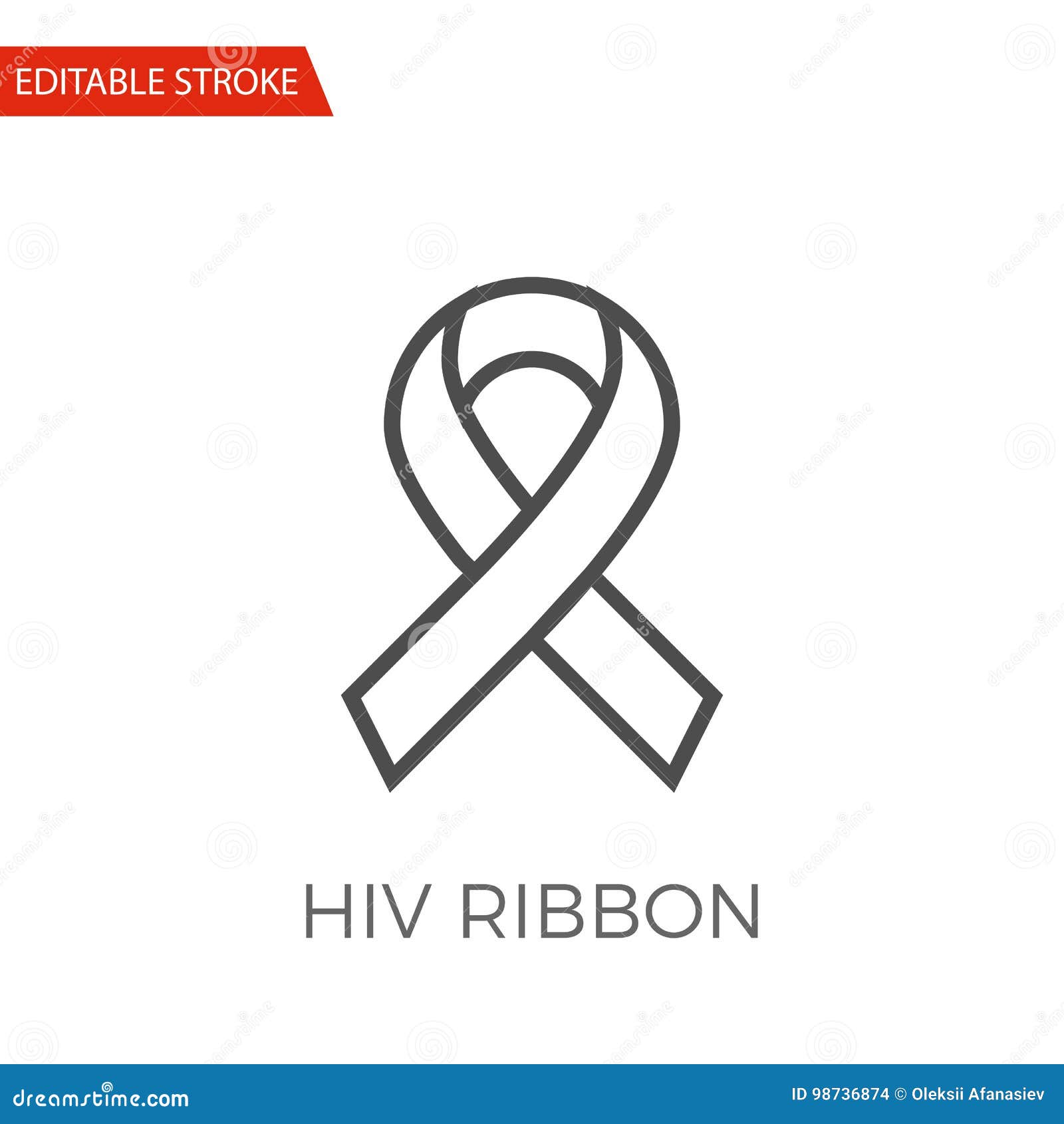 Hiv Ribbon Vector Icon stock vector. Illustration of hope - 98736874