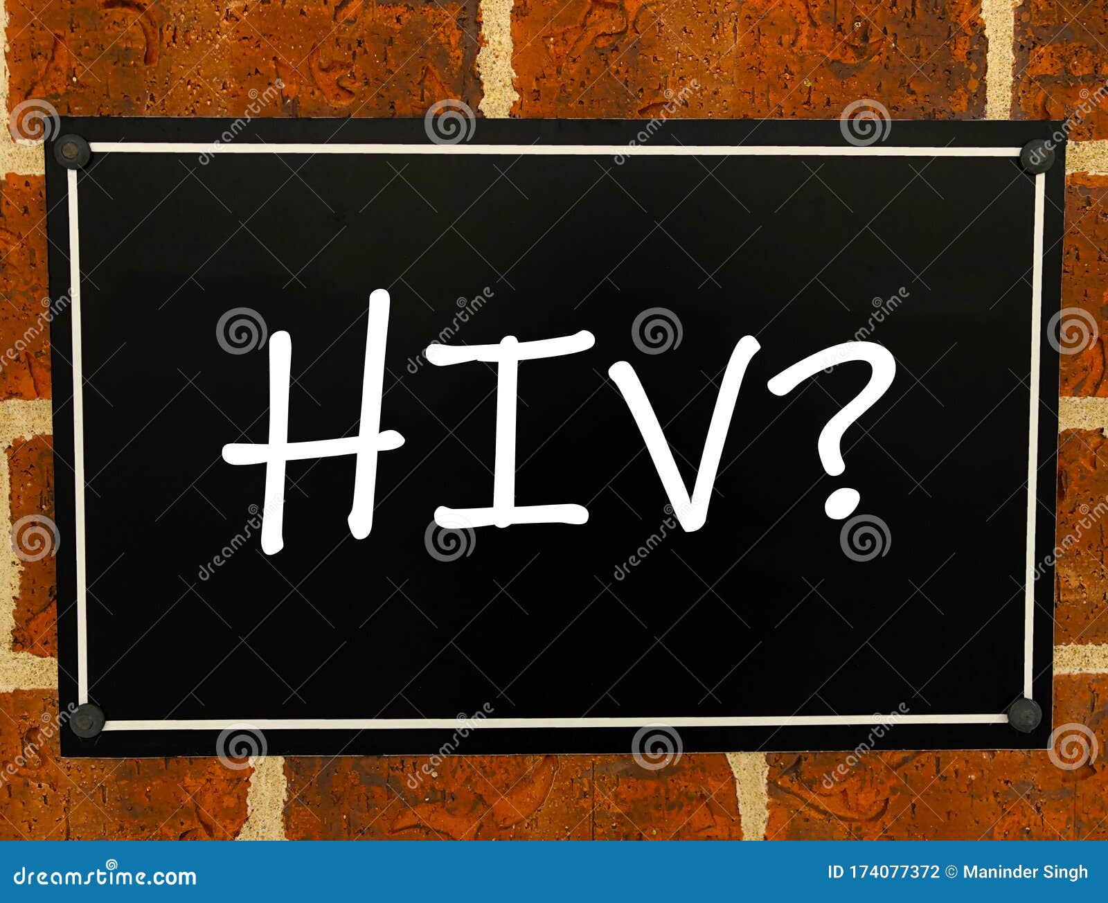 HIV sign on a black board. stock photo. Image of health - 174077372