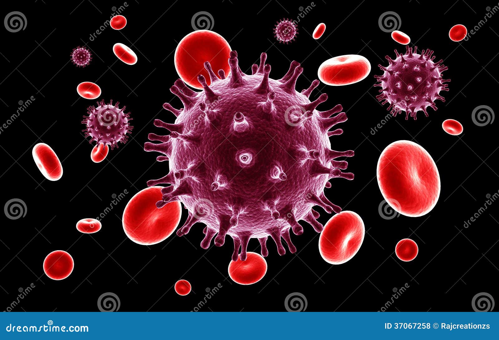 HIV Virus In Blood Stream Royalty Free Stock Photos - Image: 37067258