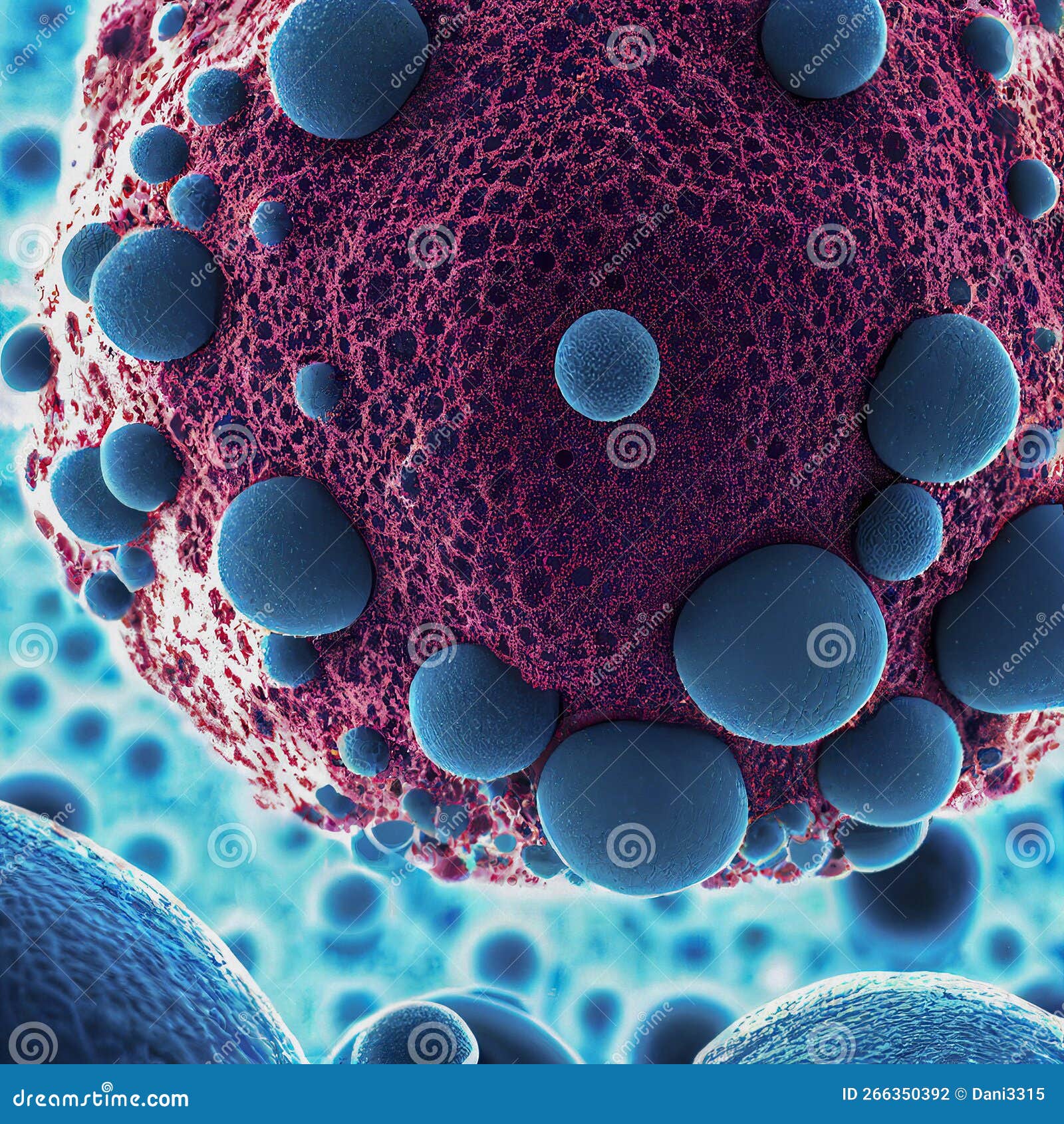 HIV Virus Particles Budding Away from a T-lymphocyte Cell Membrane ...