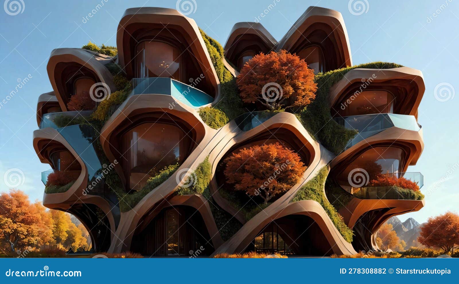 The Hive - Brutalist Building with Hexagonal-pattern and Lush ...