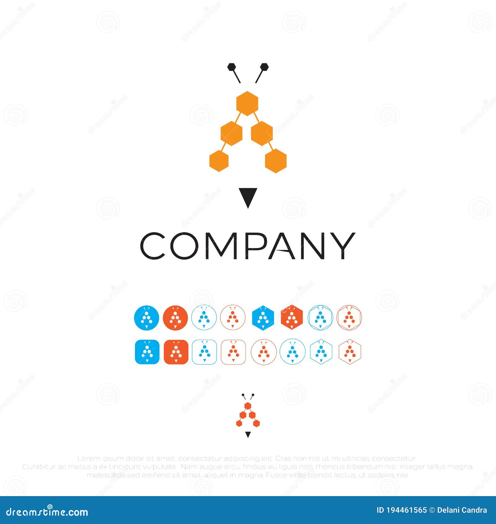 Hive, Connect, Hexagon Forming Bee Tech Logo Design Stock Vector ...