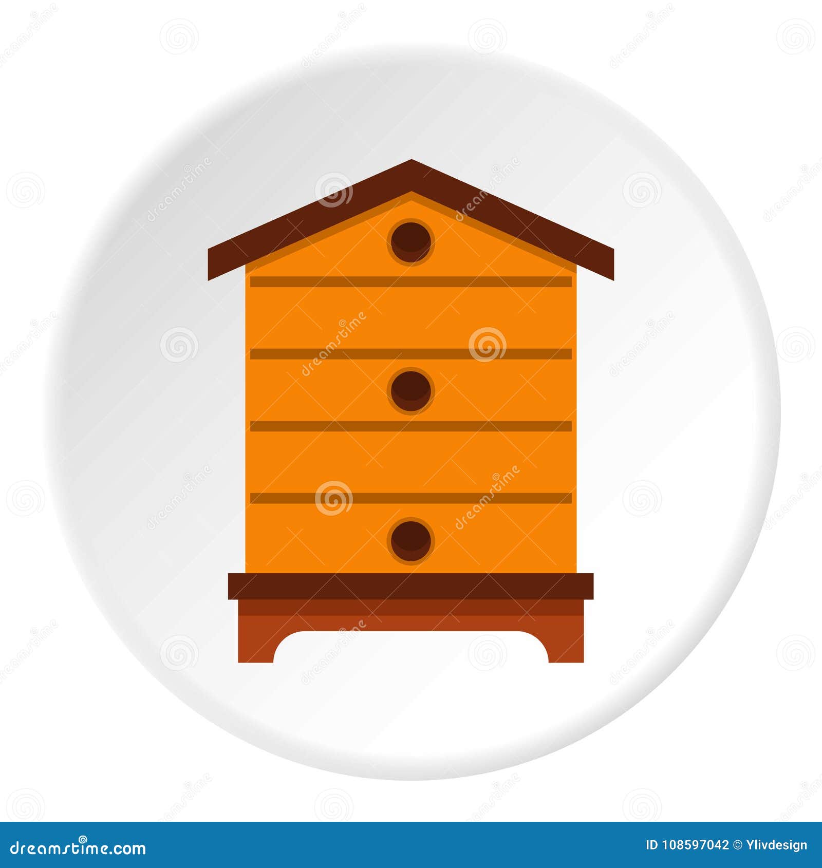 Hive icon circle stock vector. Illustration of nectar - 108597042