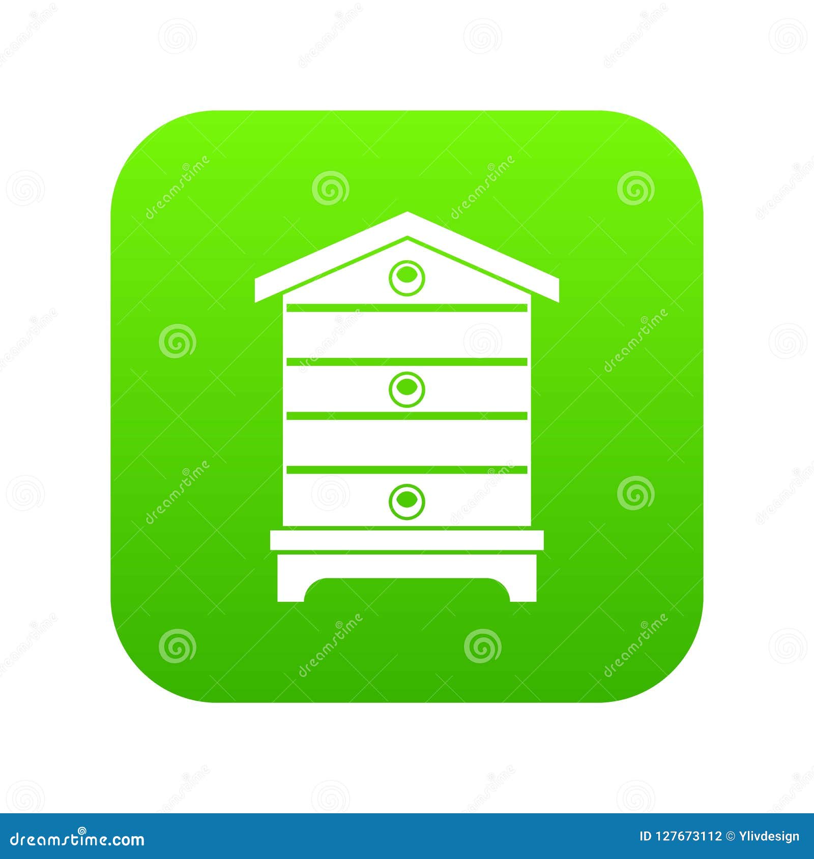 Hive icon digital green stock vector. Illustration of honeycomb - 127673112
