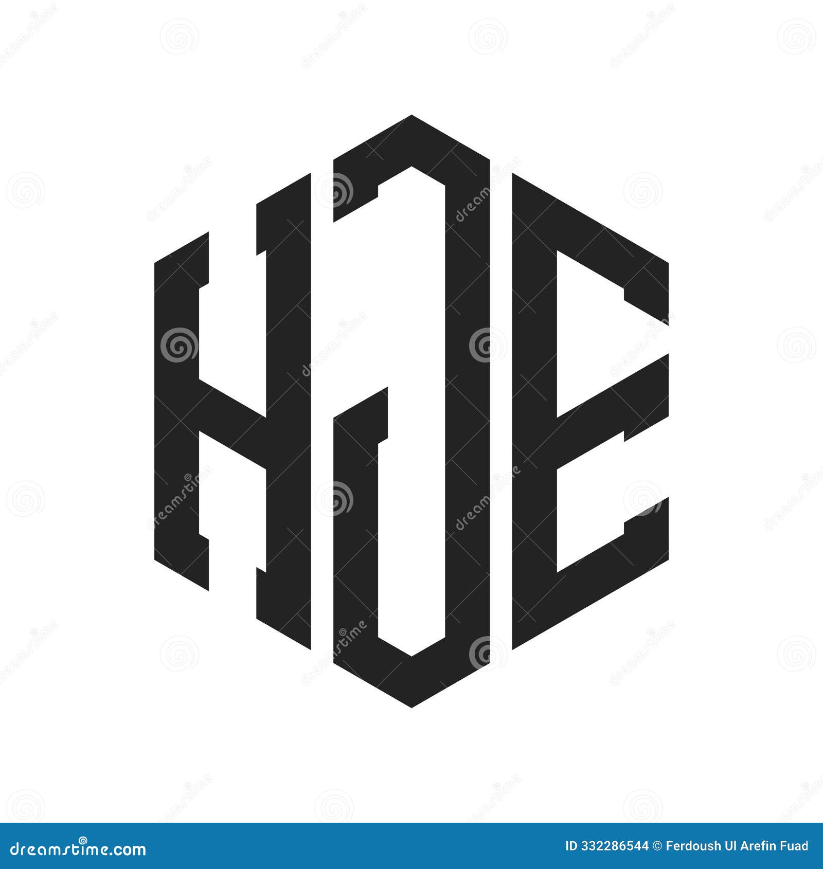 HJE Logo Design. Initial Letter HJE Monogram Logo Using Hexagon Shape ...