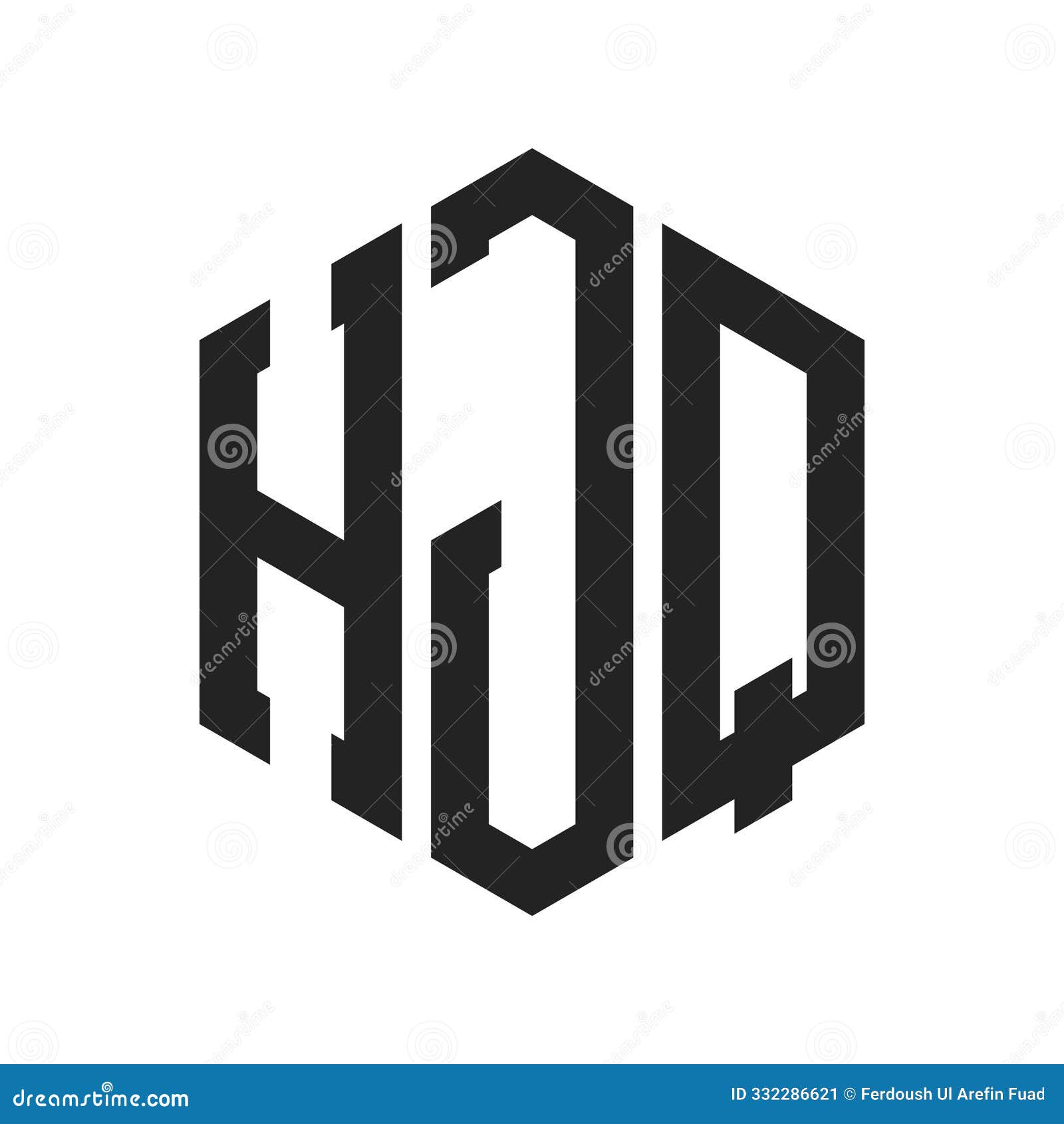 HJQ Logo Design. Initial Letter HJQ Monogram Logo Using Hexagon Shape ...