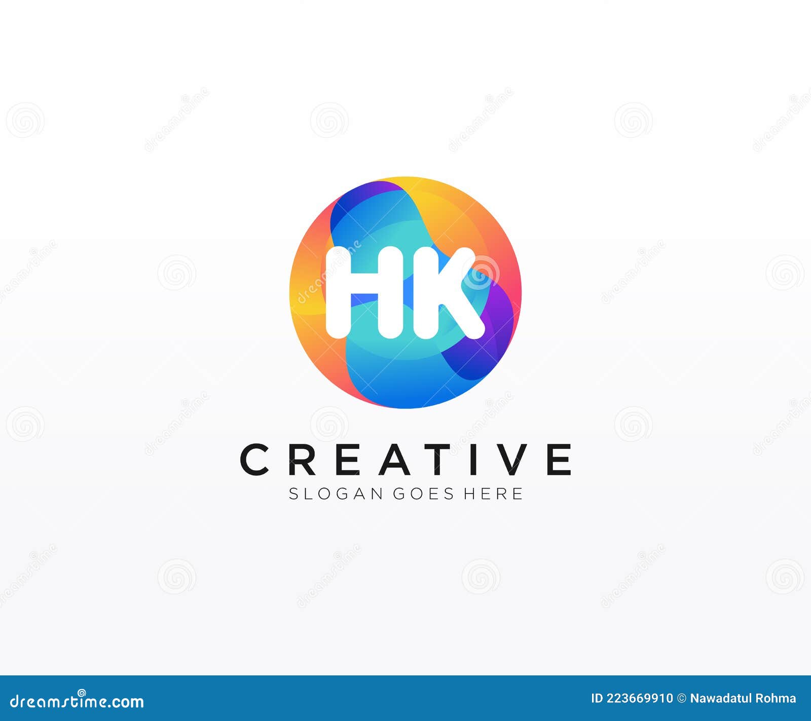 HK Initial Logo with Colorful Circle Template Vector Stock Vector ...