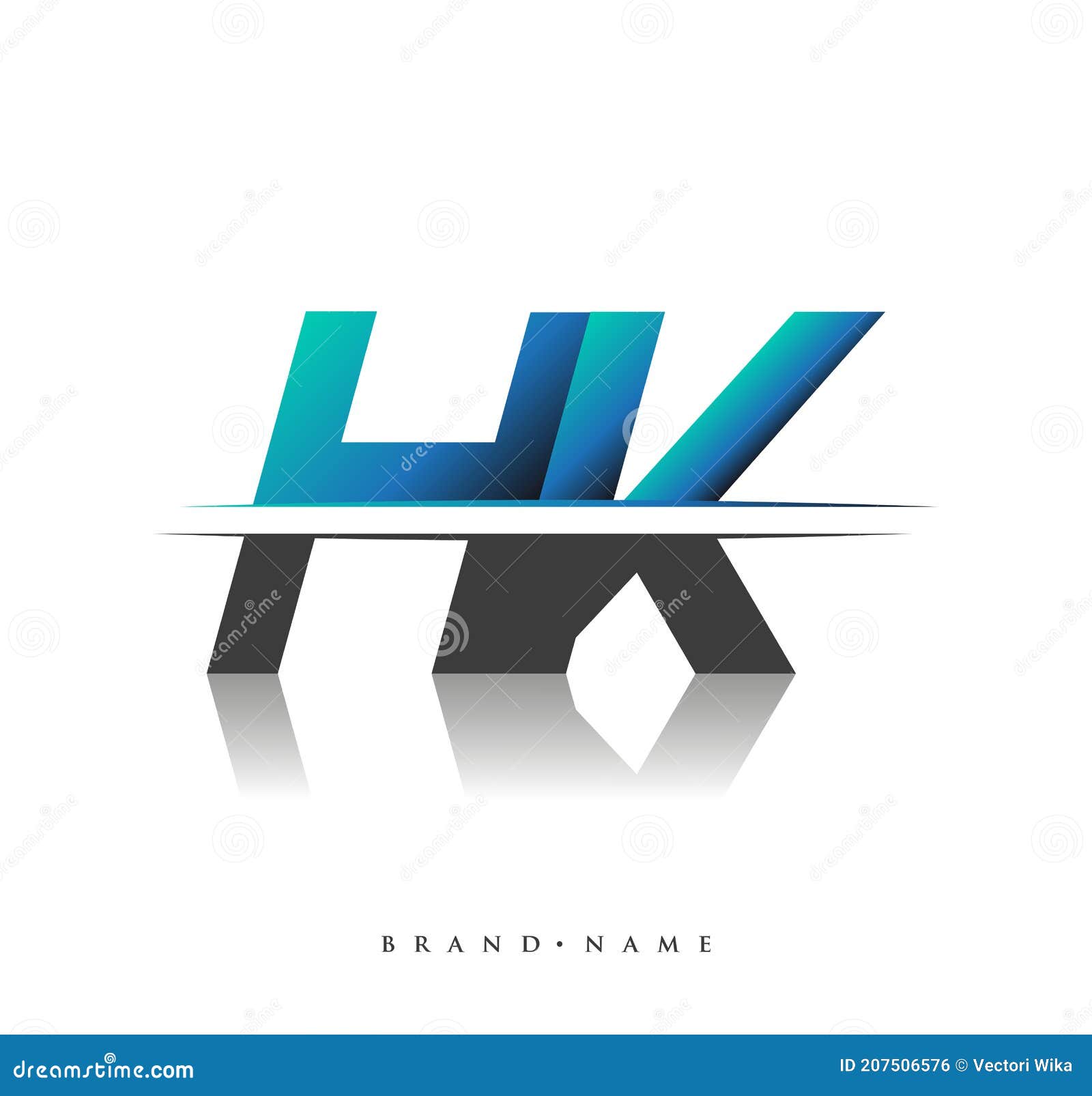 HK Initial Logo Company Name Colored Black and Blue, Simple and Modern ...