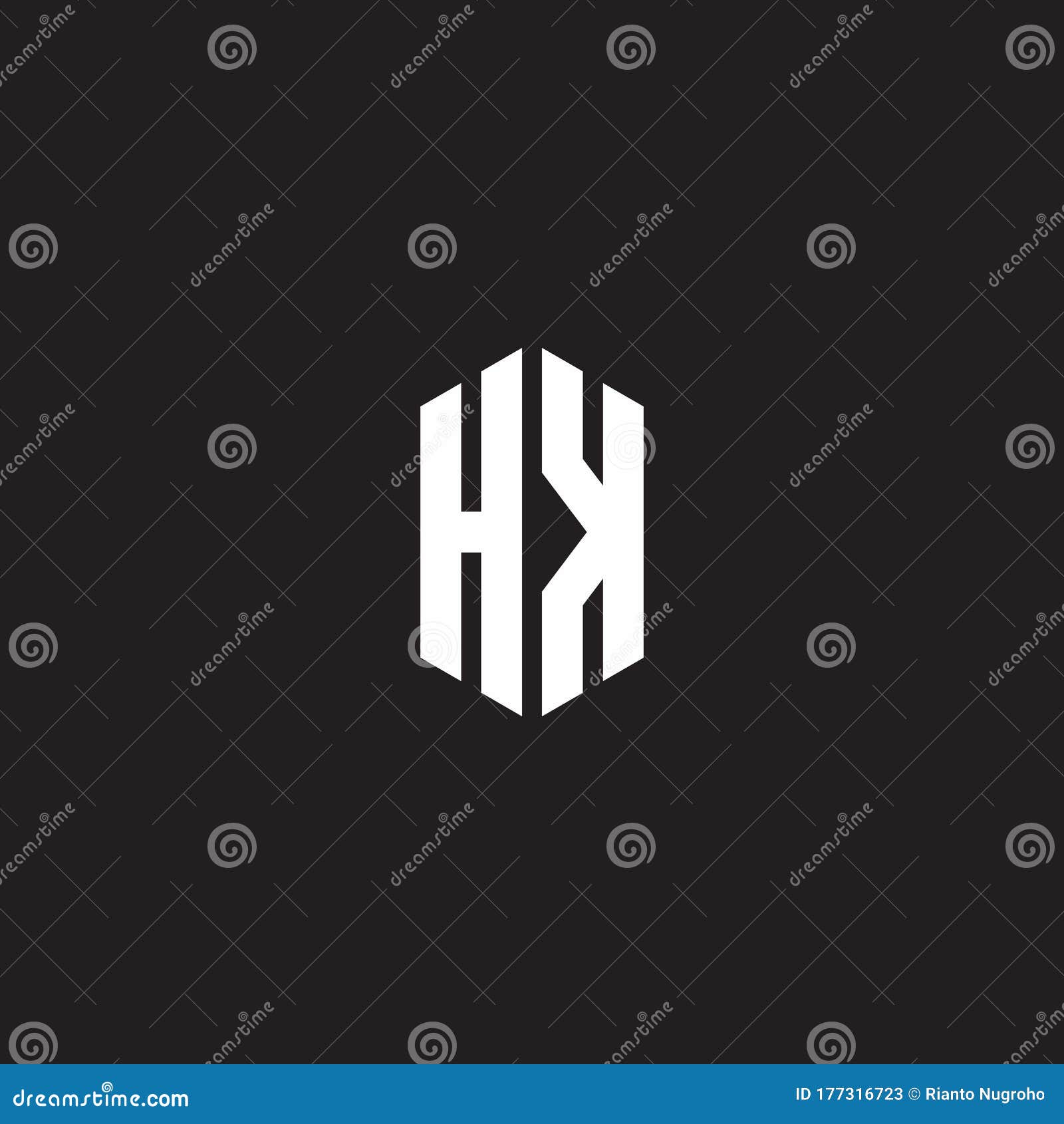 HK Logo Monogram with Hexagon Shape Style Design Template Stock Vector ...