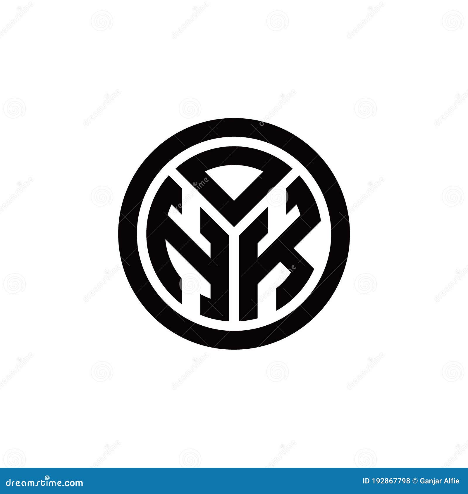 HK Monogram Logo with Circle Outline Design Template Stock Vector ...