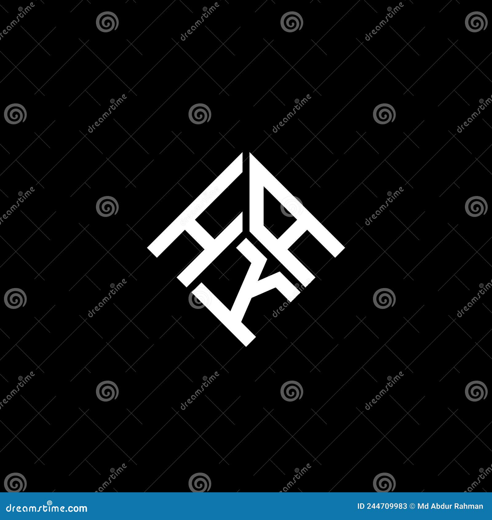 HKA Letter Logo Design on Black Background. HKA Creative Initials ...