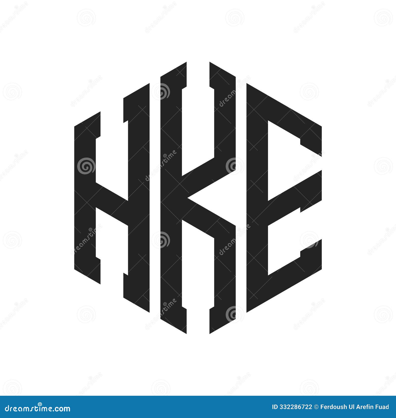 HKE Logo Design. Initial Letter HKE Monogram Logo Using Hexagon Shape ...