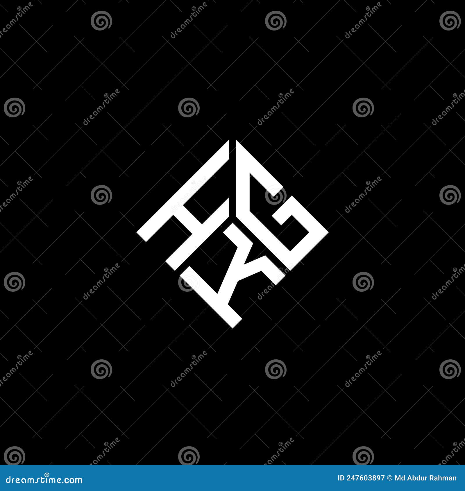 HKG Letter Logo Design on Black Background. HKG Creative Initials ...