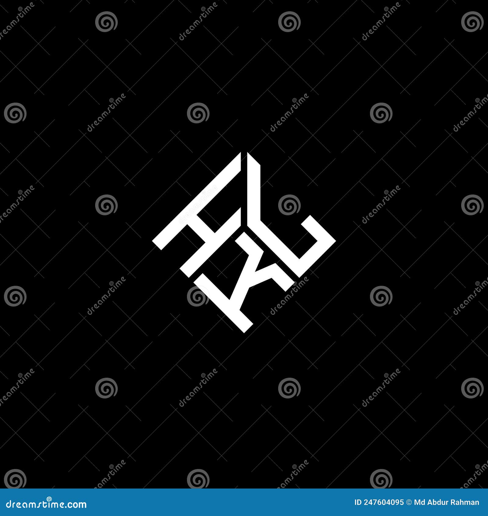 HKL Letter Logo Design on Black Background. HKL Creative Initials ...