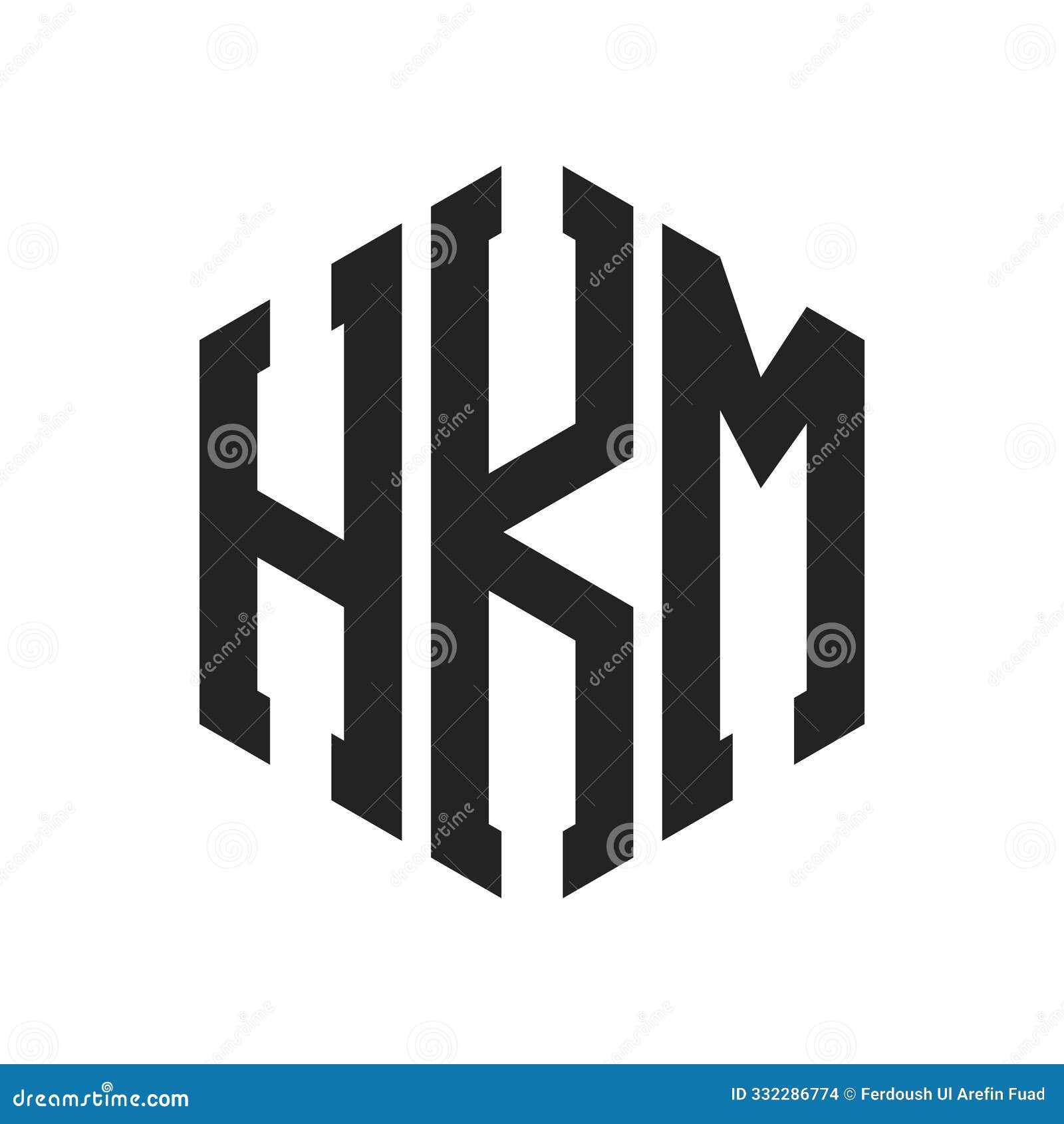 HKM Logo Design. Initial Letter HKM Monogram Logo Using Hexagon Shape ...