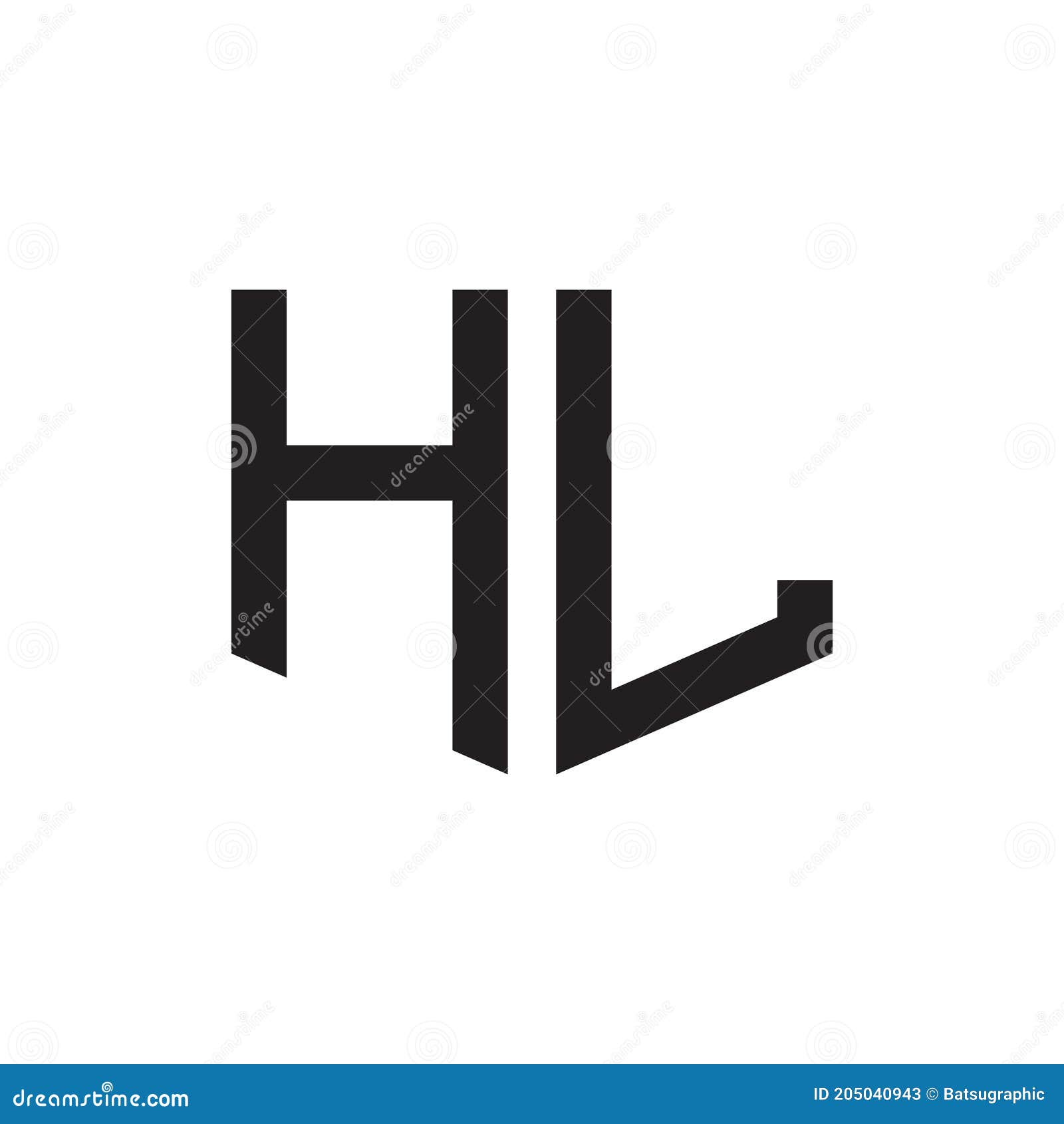 Hl Carta Inicial Vector Logo Icono Ilustración del Vector - Ilustración ...